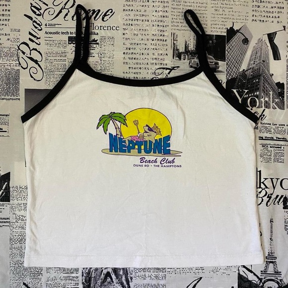 Enza | Tops | Vintage 9s Enza Neptune Beach Club Hamptons Tank Top ...